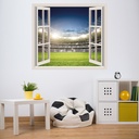 Football Pitch Stadium 3D Window Wall Sticker | Icon Wall Stickers